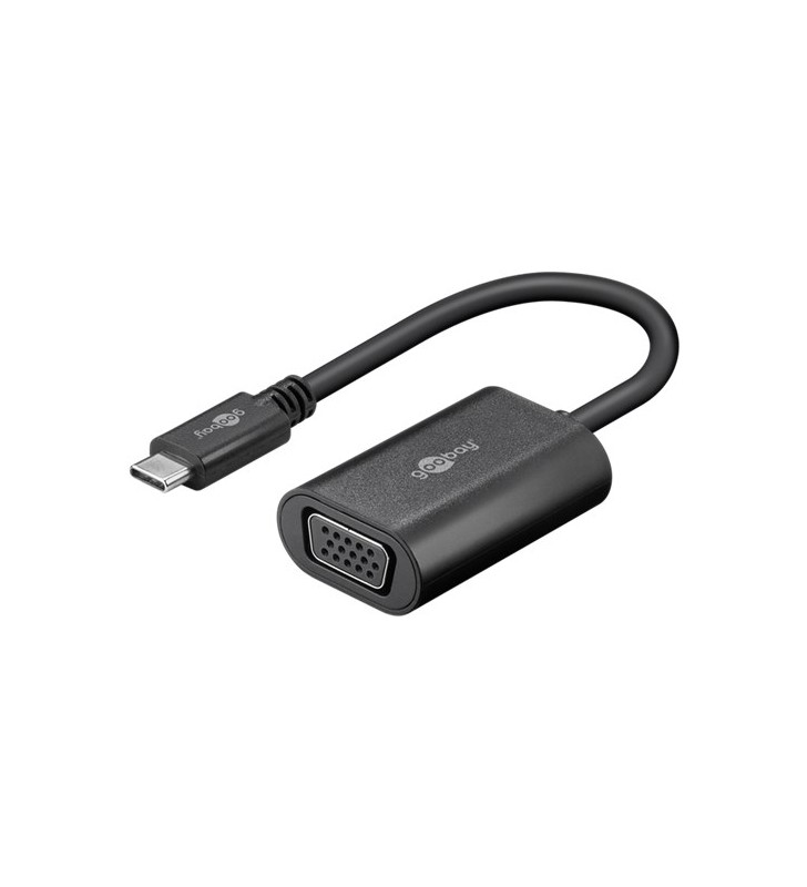 Goobay USB-C™ to VGA Adapter, black, 0.2 m, Hanging Box - USB-C™ plug ...